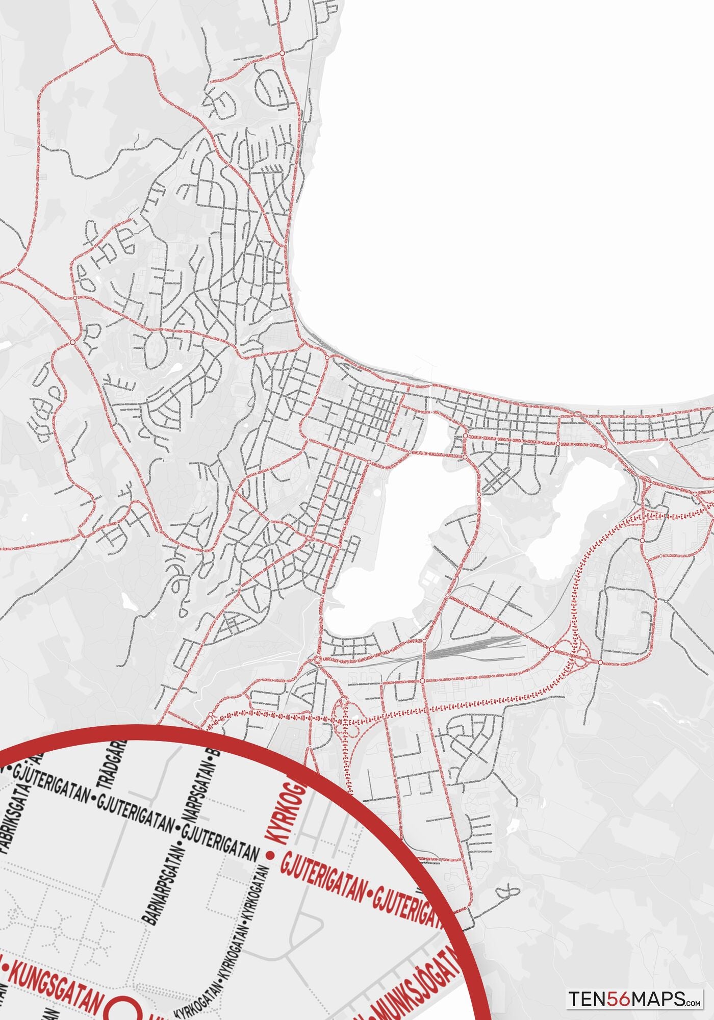 Jönköping, Sweden, TextMap Poster – TEN56MAPS