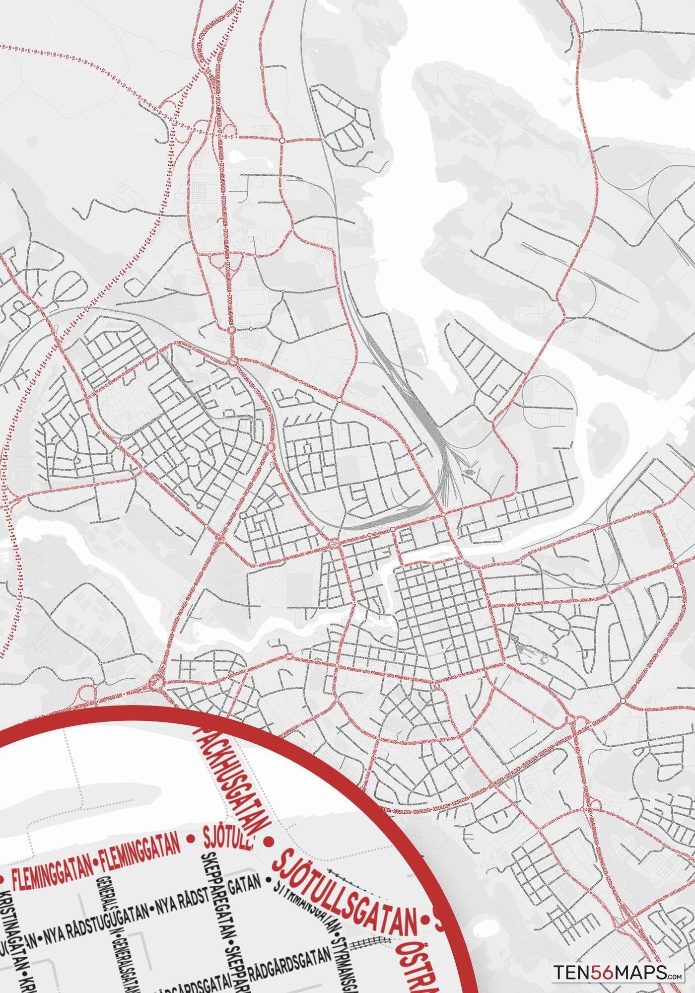 Norrköping, Sweden, TextMap Poster – TEN56MAPS